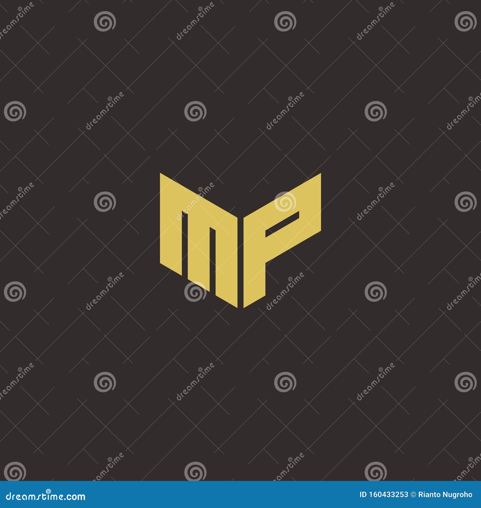 MP Logo Letter Initial Logo Designs Template with Gold and Black ...