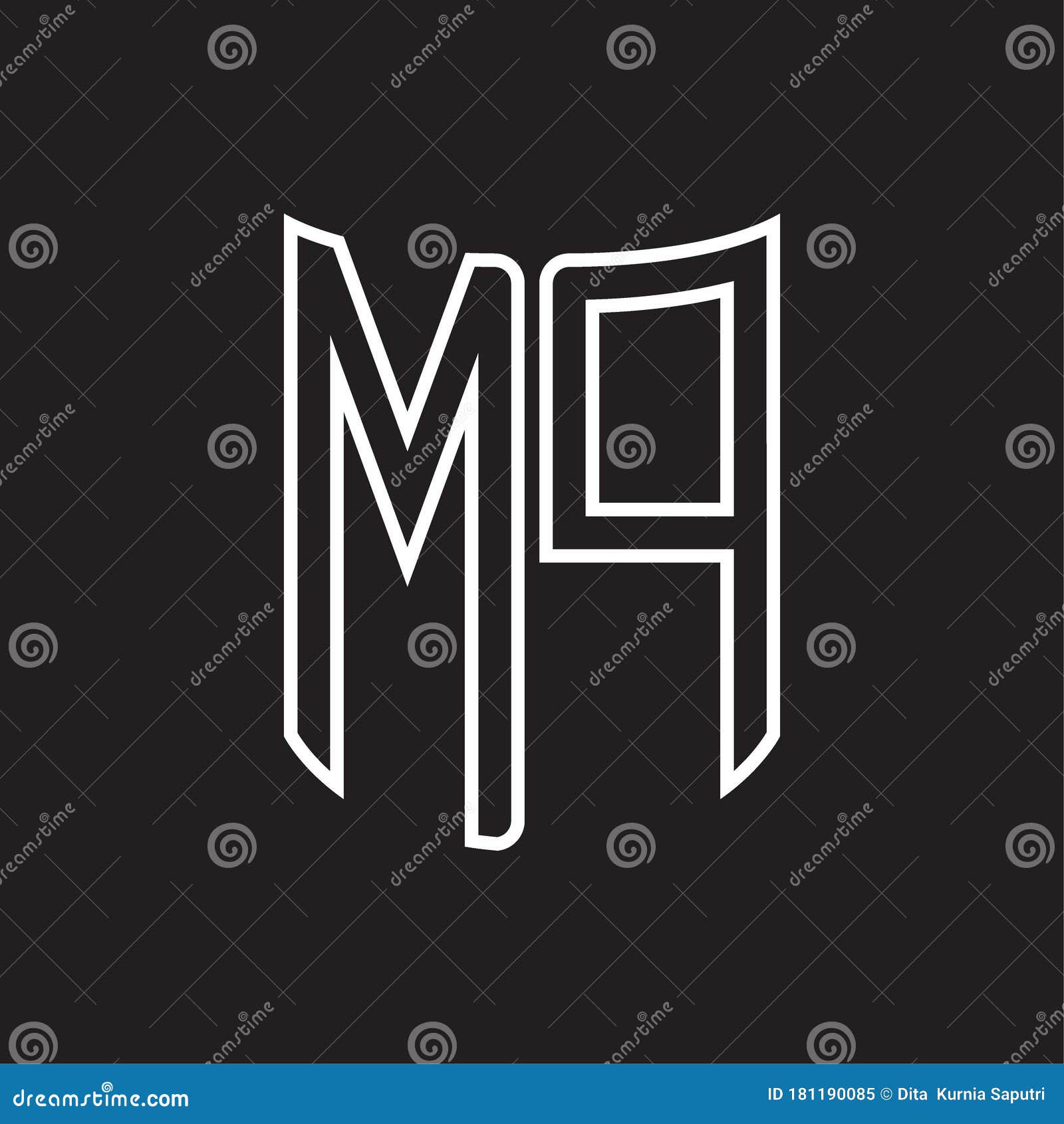MP Logo Monogram with Ribbon Style Outline Design Template Stock Vector ...