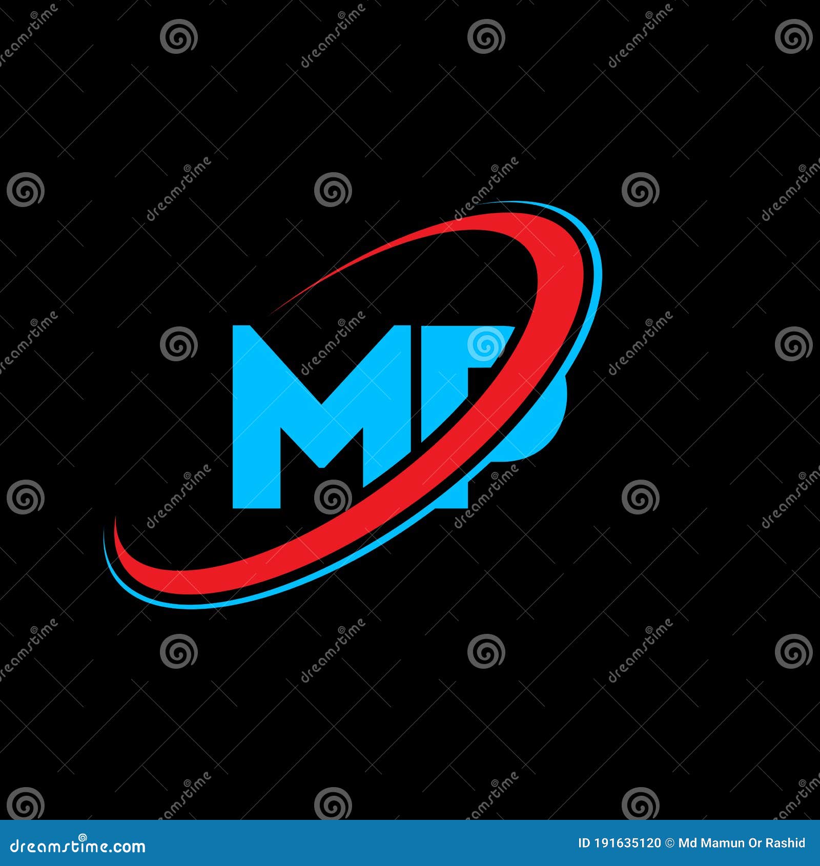 MP M P Letter Logo Design. Initial Letter MP Linked Circle Uppercase ...