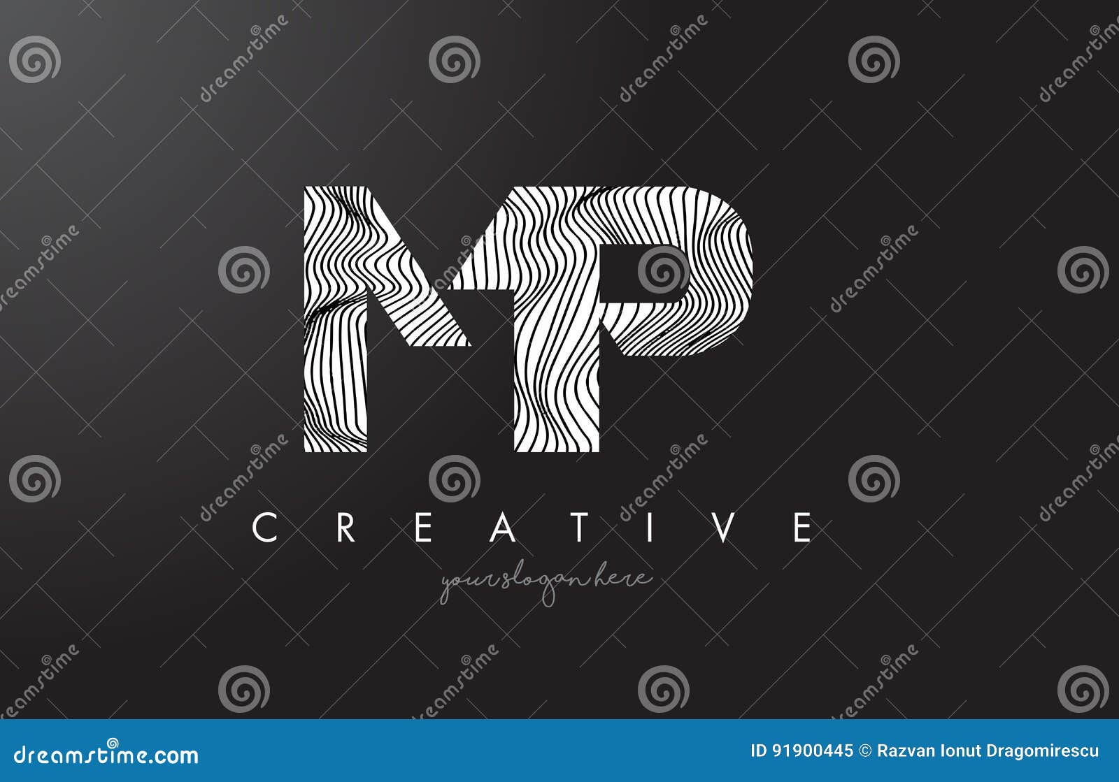 MP M P Letter Logo with Zebra Lines Texture Design Vector. Stock Vector ...