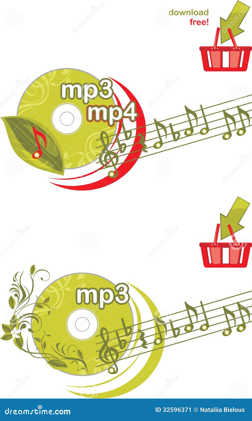 Mp3 and Mp4 Download. Icons for Design Stock Vector - Illustration of ...