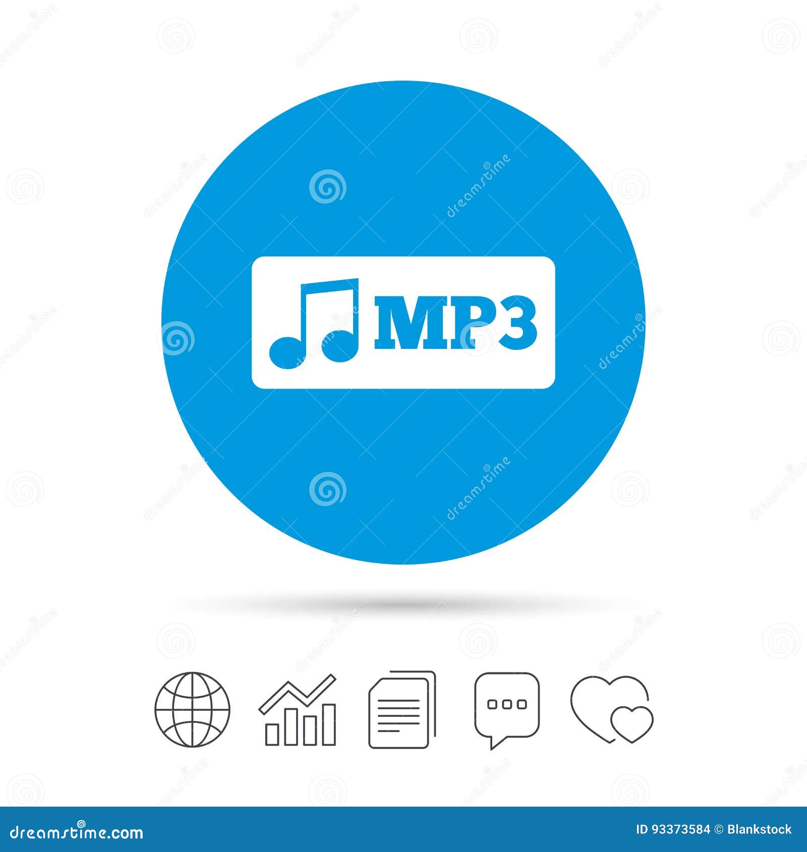 Mp3 Music Format Sign Icon. Musical Symbol Stock Vector - Illustration ...