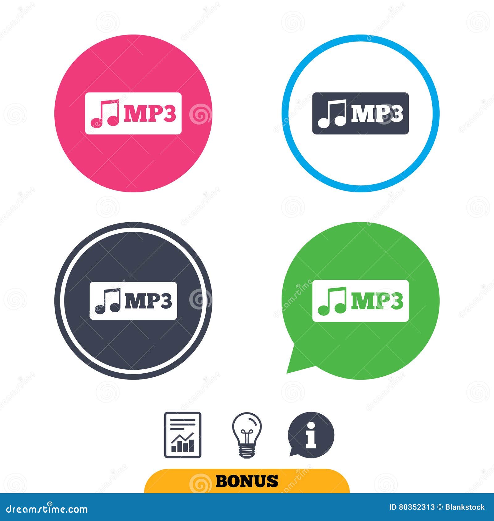 Mp3 Music Format Sign Icon. Musical Symbol Stock Vector - Illustration ...