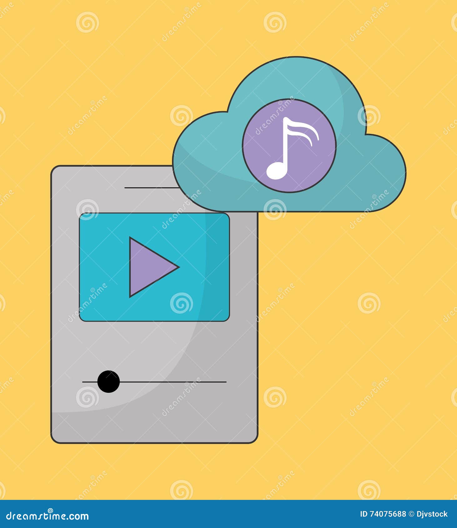 Mp3 and Play Icon. Music Online and Technology. Vector Graphic Stock ...