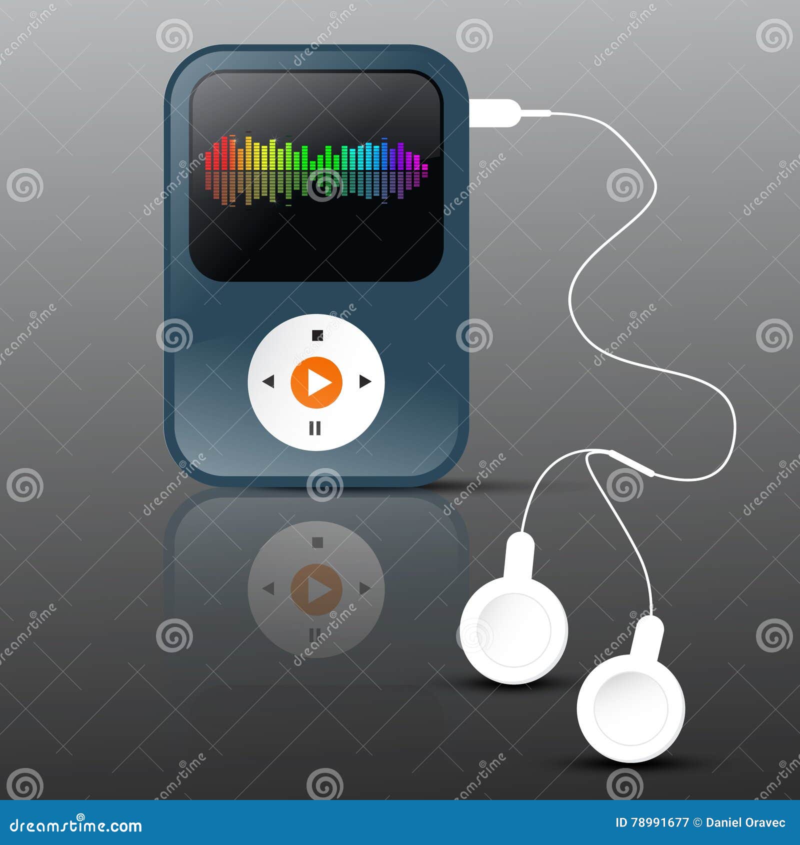 MP3 Player. Abstract Vector Mp3 Player with Headphones Editorial ...