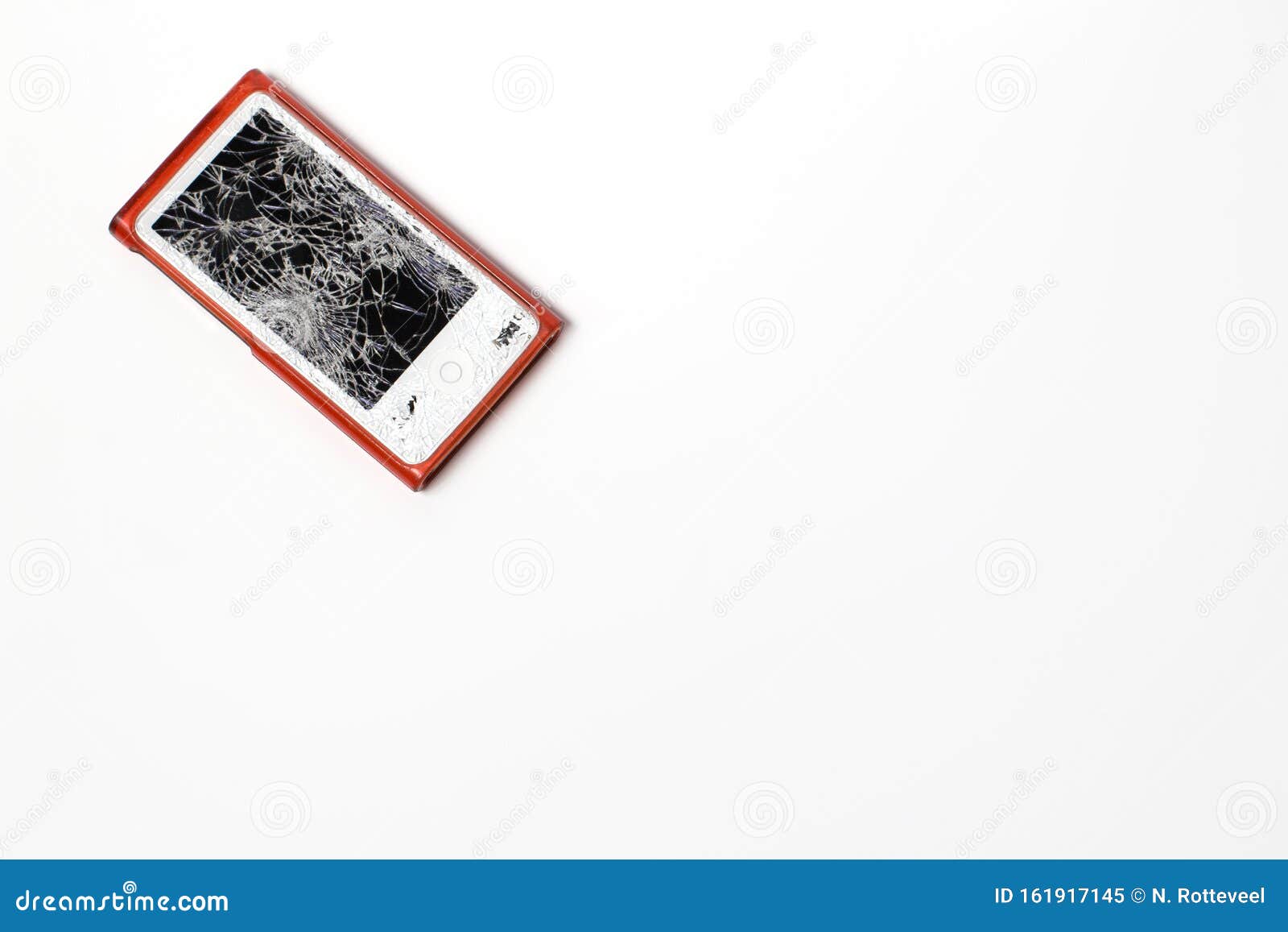 MP3 Player with Broken Screen Stock Image - Image of white, glass ...