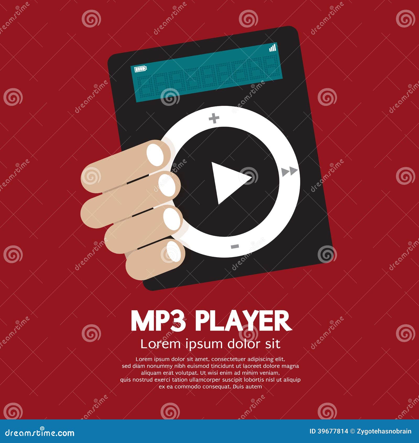 MP3 Player stock vector. Illustration of holding, design - 39677814