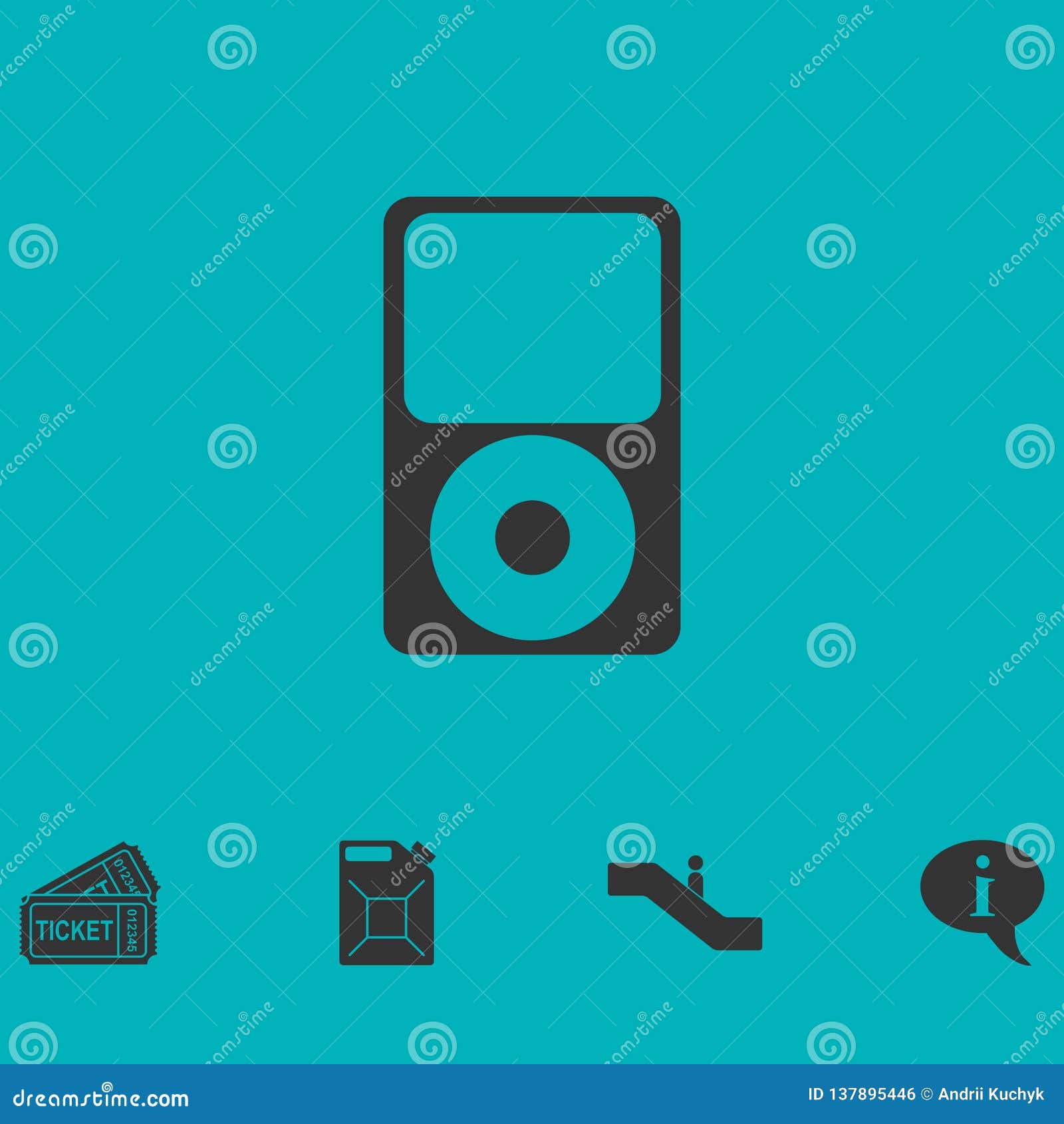 MP3 Player icon flat stock vector. Illustration of entertainment ...