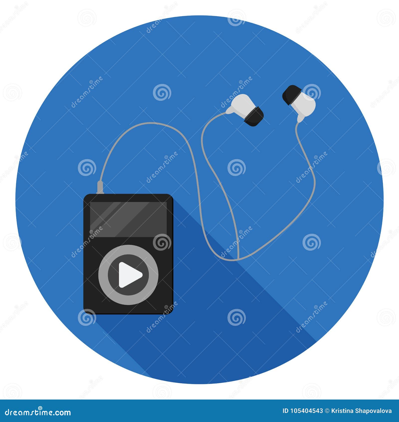 Mp3 Player Icon in Flat Design. Stock Illustration - Illustration of object, audio: 105404543