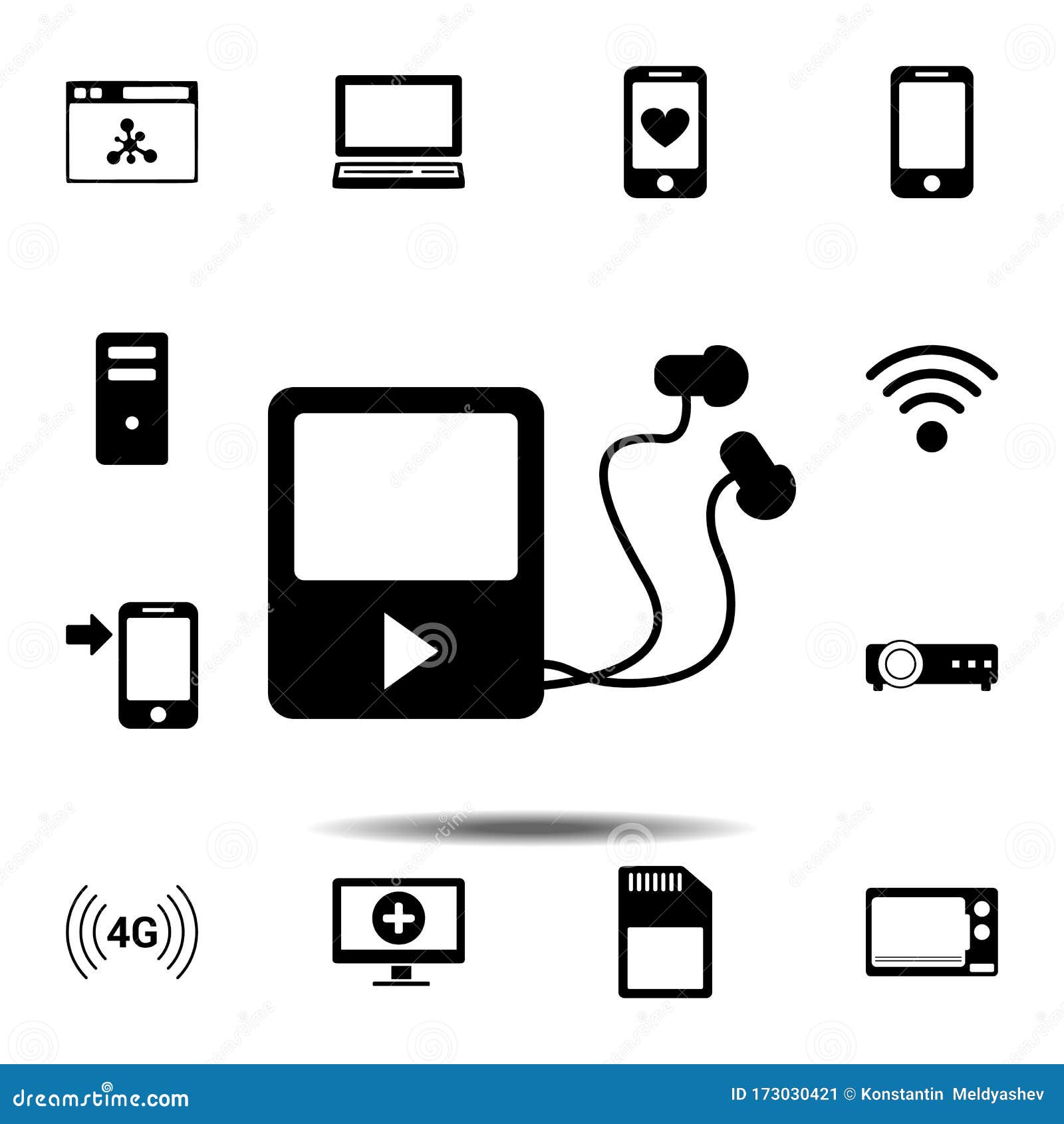 Mp3 Player Icon. Simple Glyph Vector Element of Technology Icons Set ...