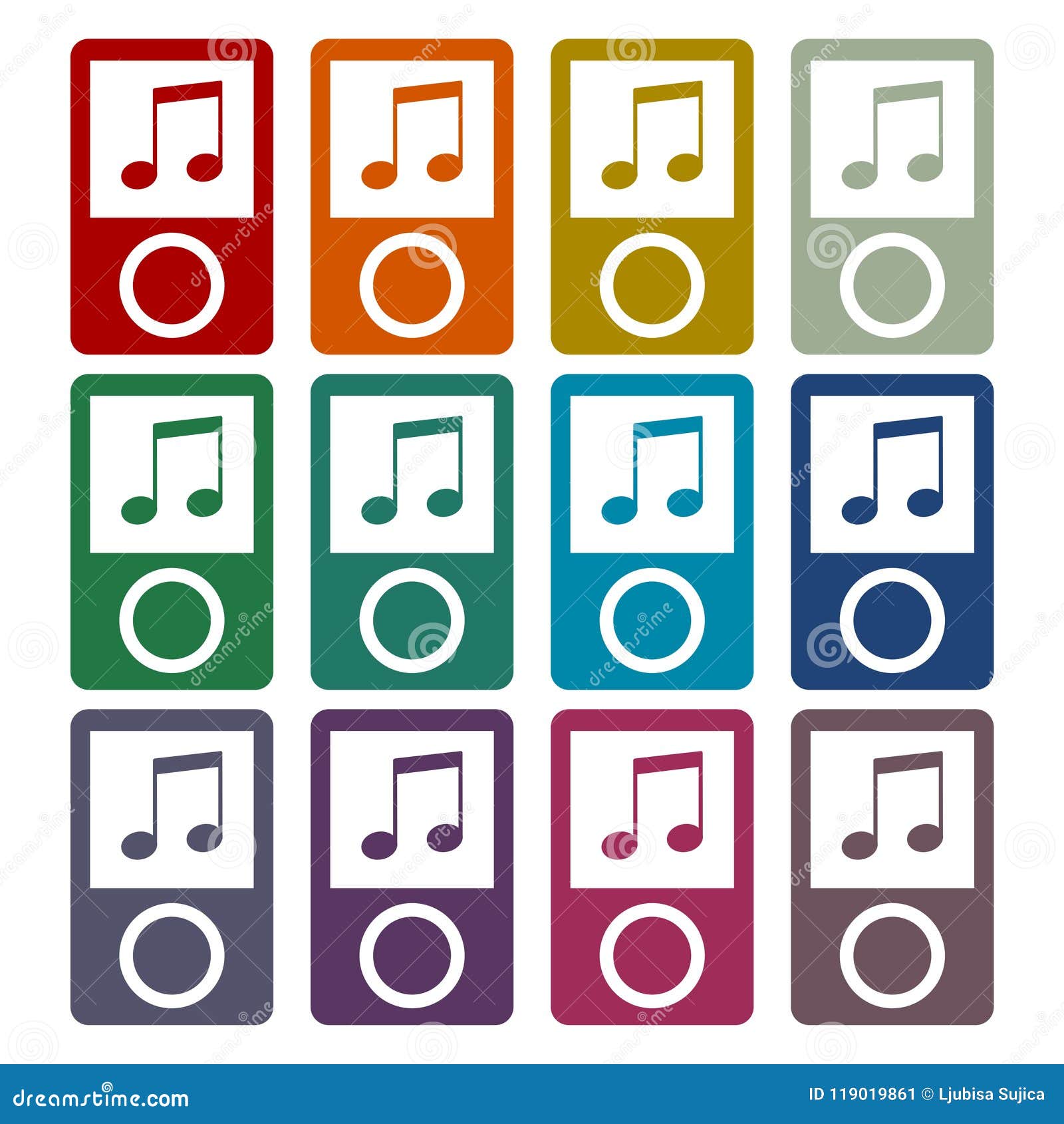 MP3 Player icons set stock vector. Illustration of audio - 119019861