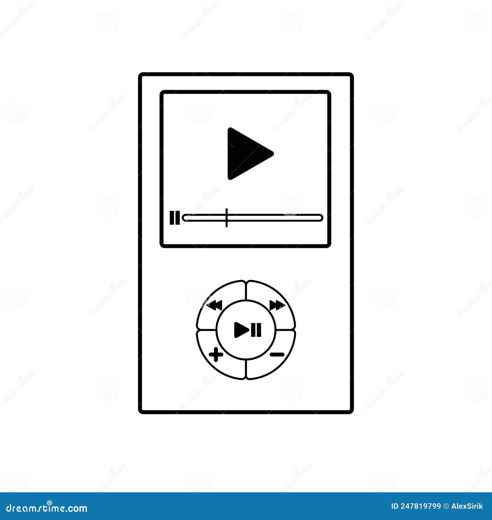 MP3 Player Music Icon, Outline Style Stock Vector - Illustration of ...