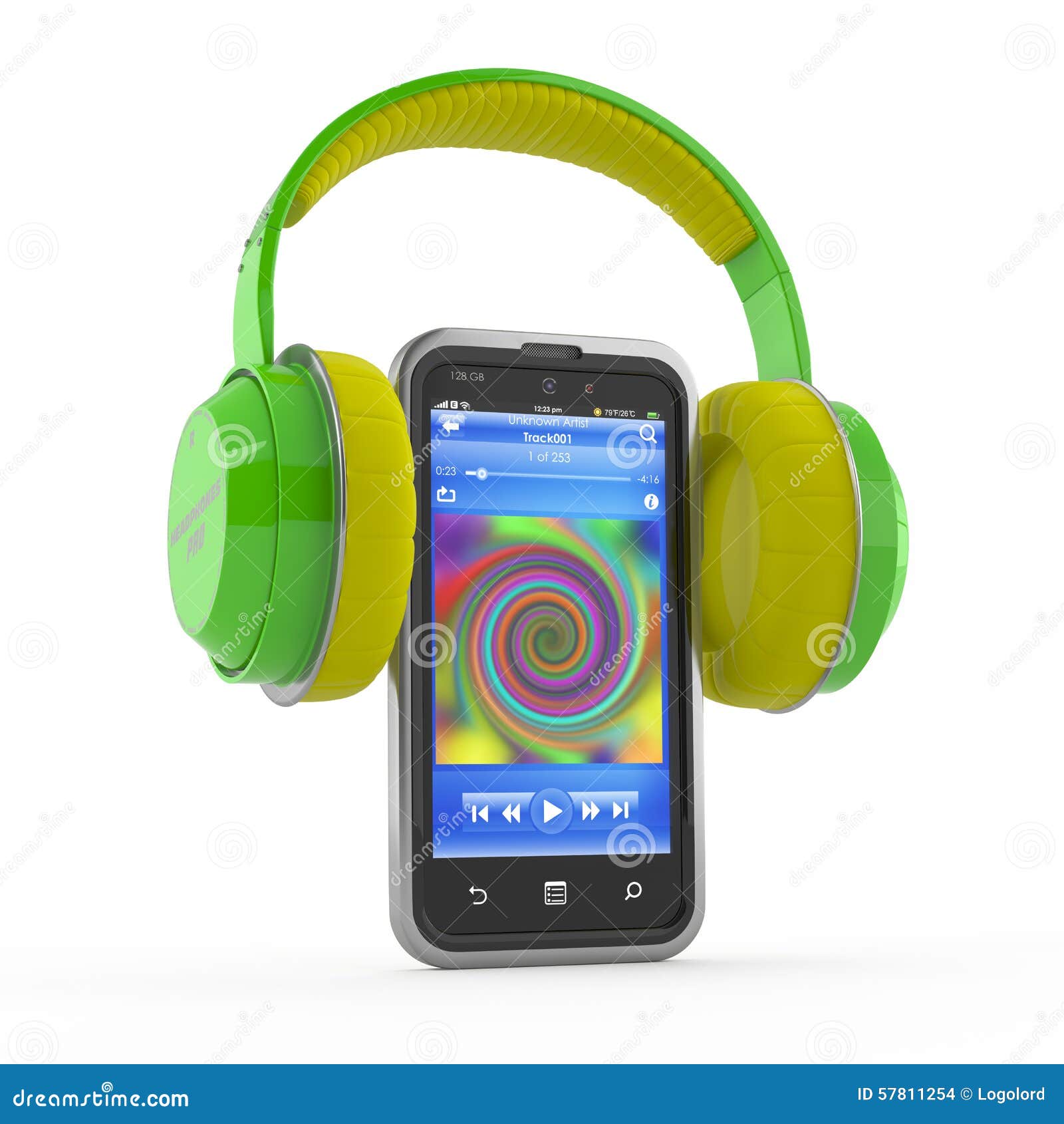 Mp3 Player, Music, Smartphone Concept Stock Illustration - Illustration ...
