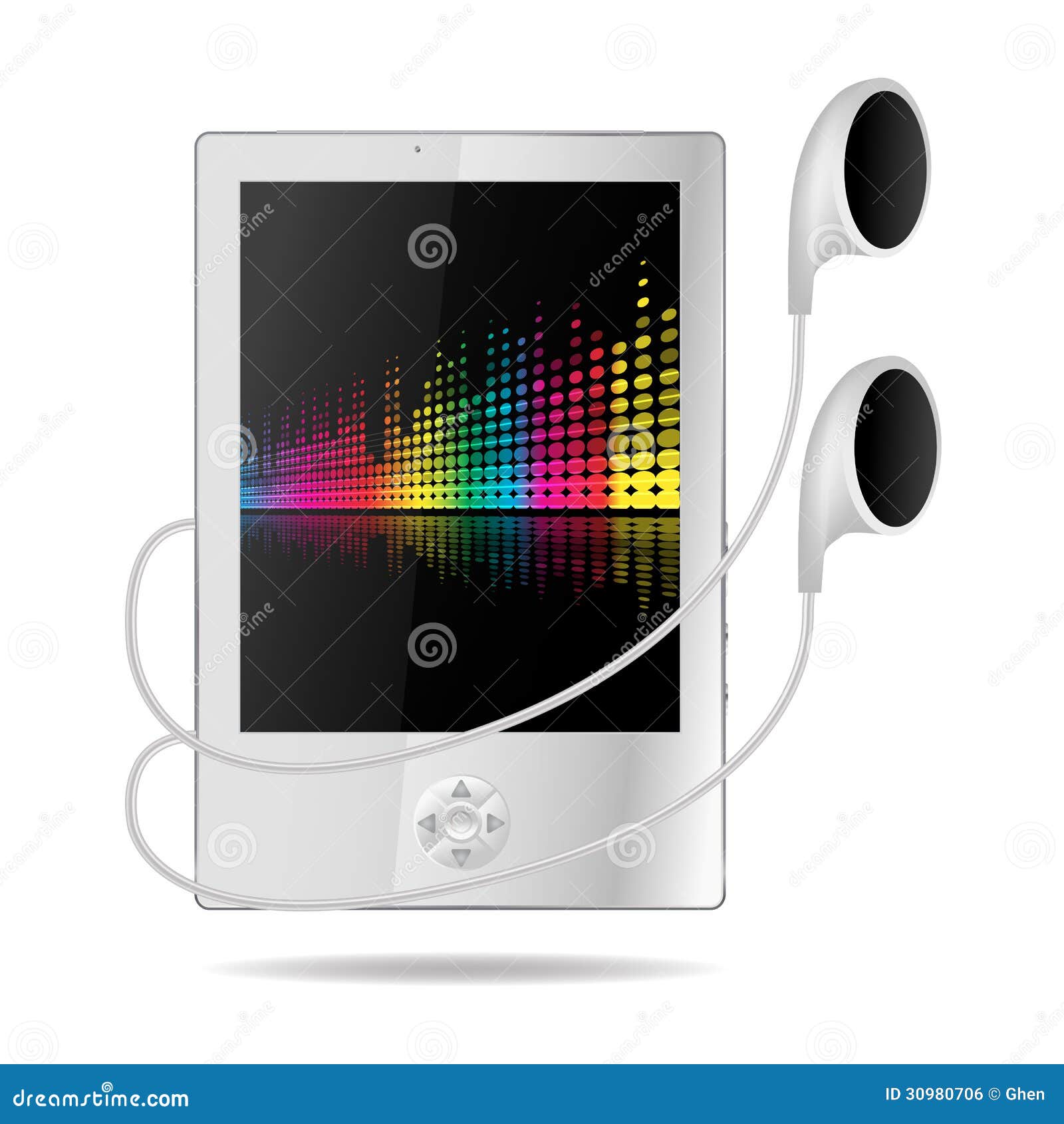 Mp3 player stock vector. Illustration of background, headphone - 30980706