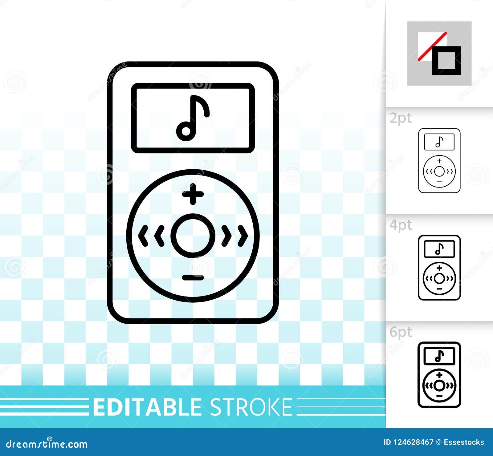 Mp3 Player Simple Black Line Vector Icon Stock Vector - Illustration of ...