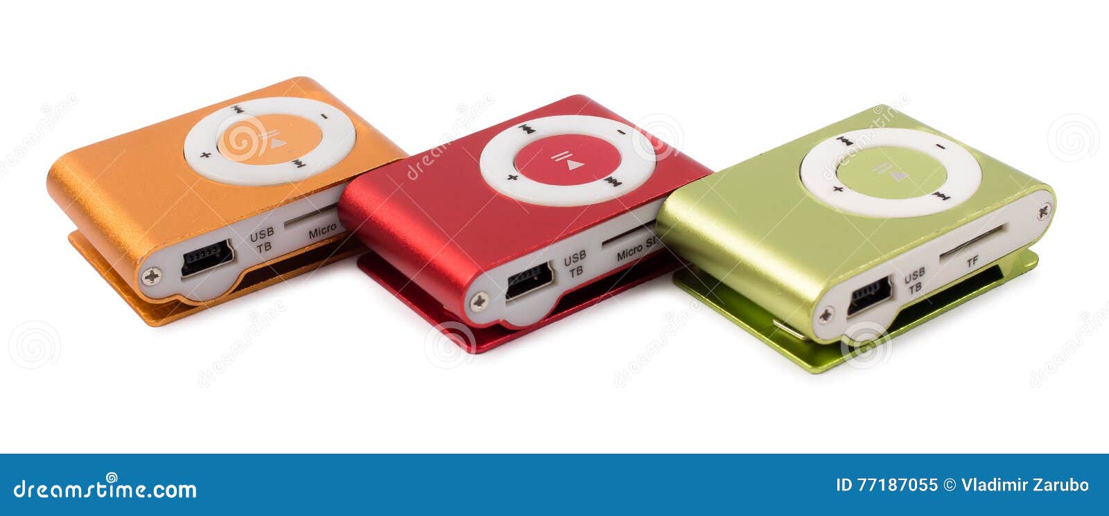 The MP3 players color stock image. Image of earphones - 77187055