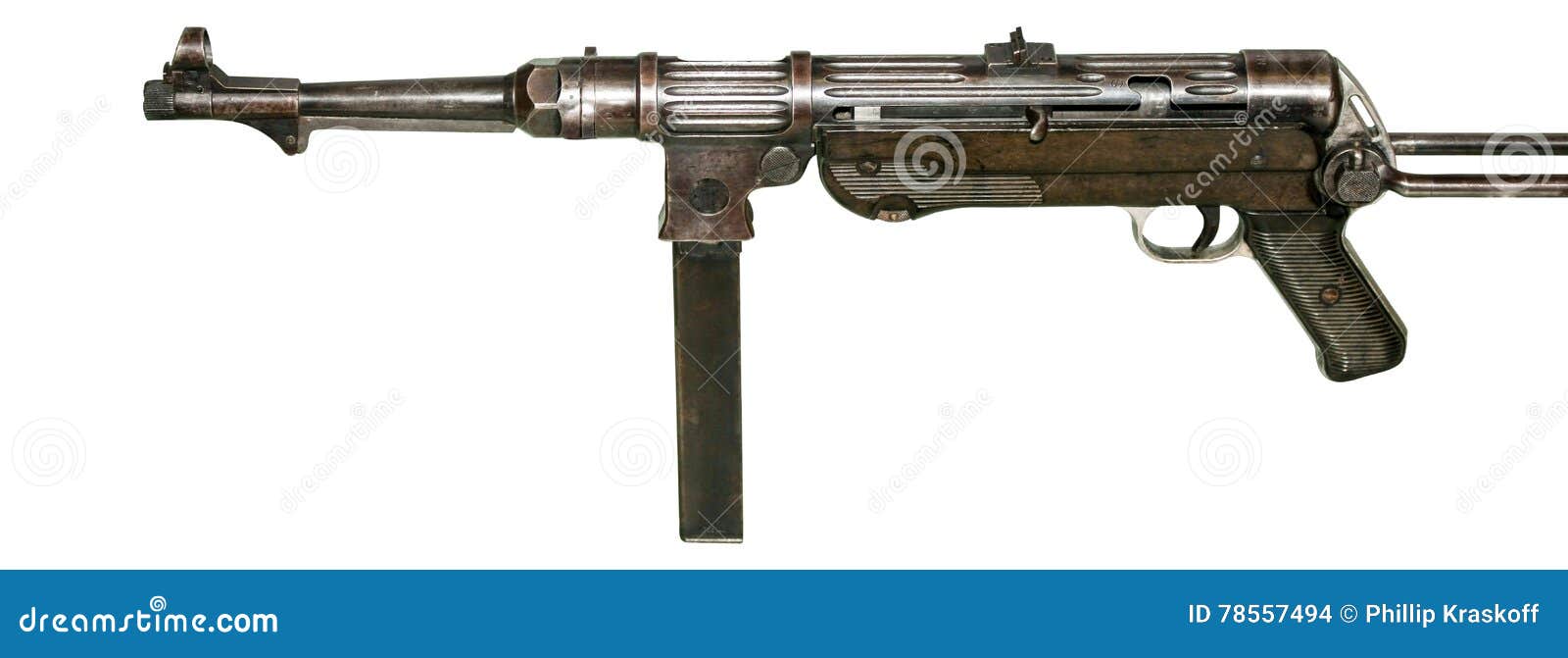MP-38 Sub-Machinegun Isolated on White Stock Photo - Image of retro ...