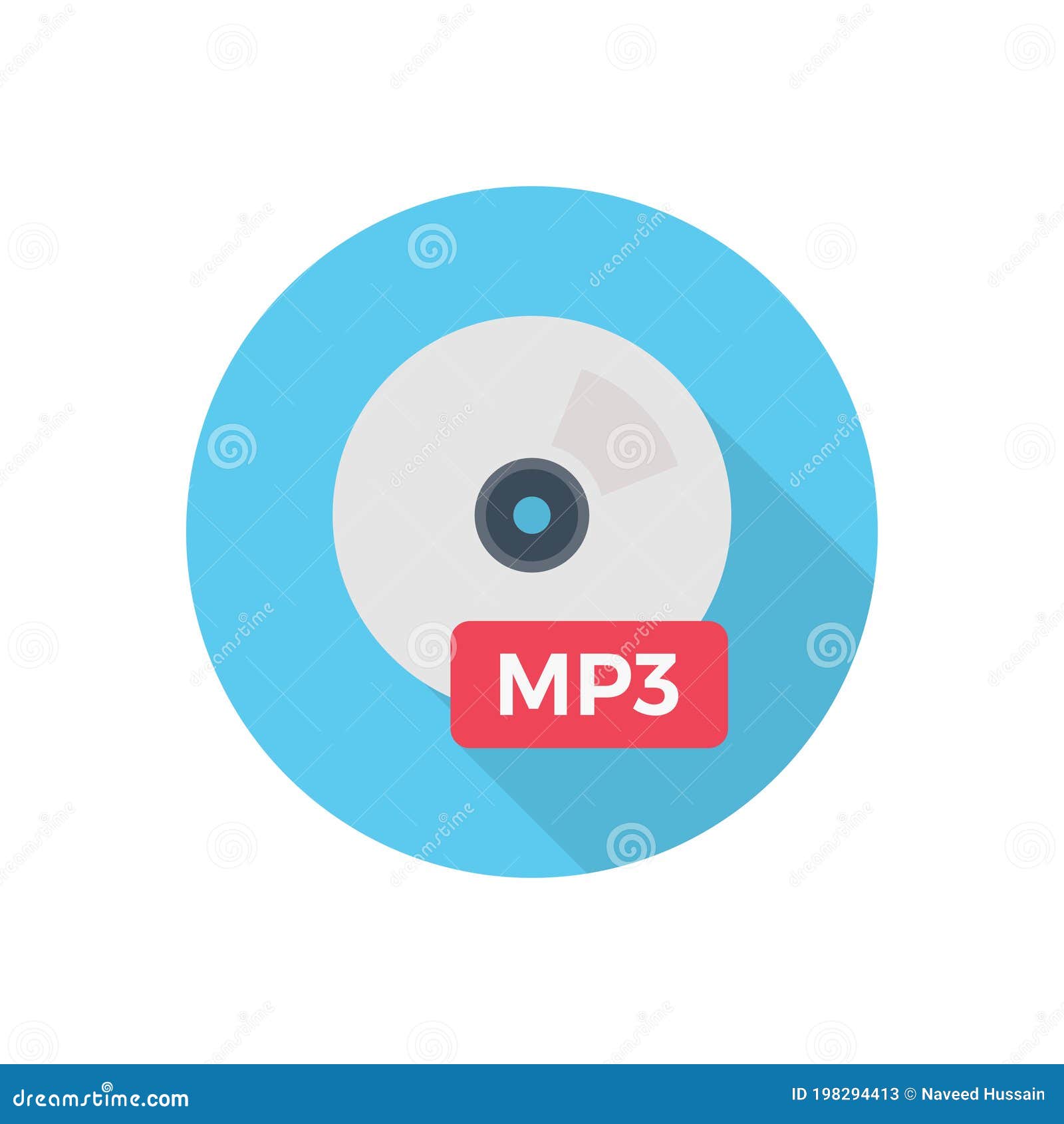 Mp3 vector flat color icon stock vector. Illustration of multimedia ...