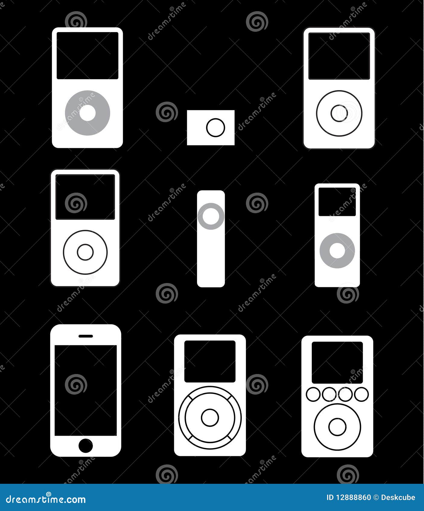 Mp3 music players stock vector. Illustration of download - 12888860