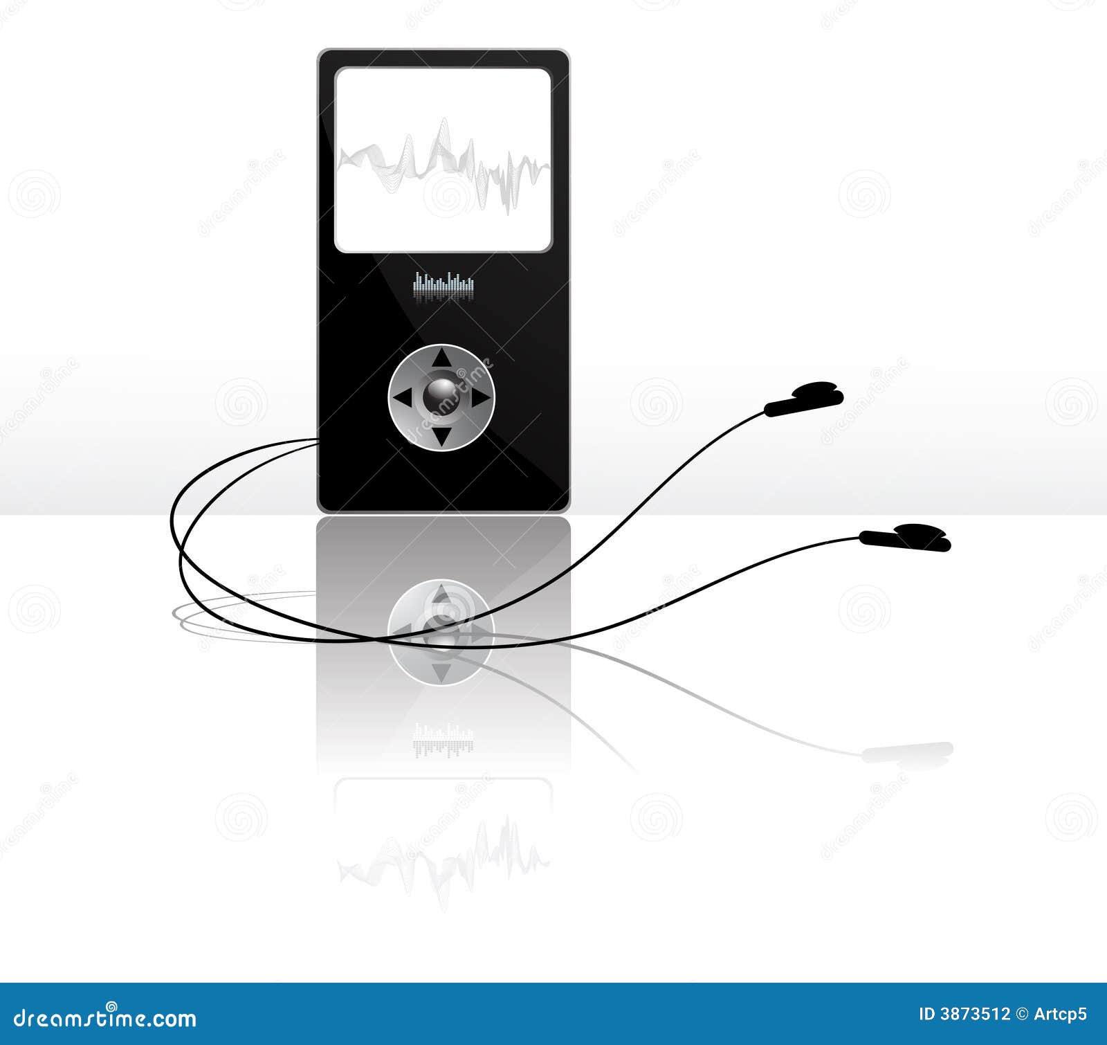 Mp3 player stock vector. Illustration of tune, reflection - 3873512