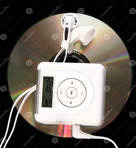 MP3 player and CD stock photo. Image of phones, disk, earphones - 2622286
