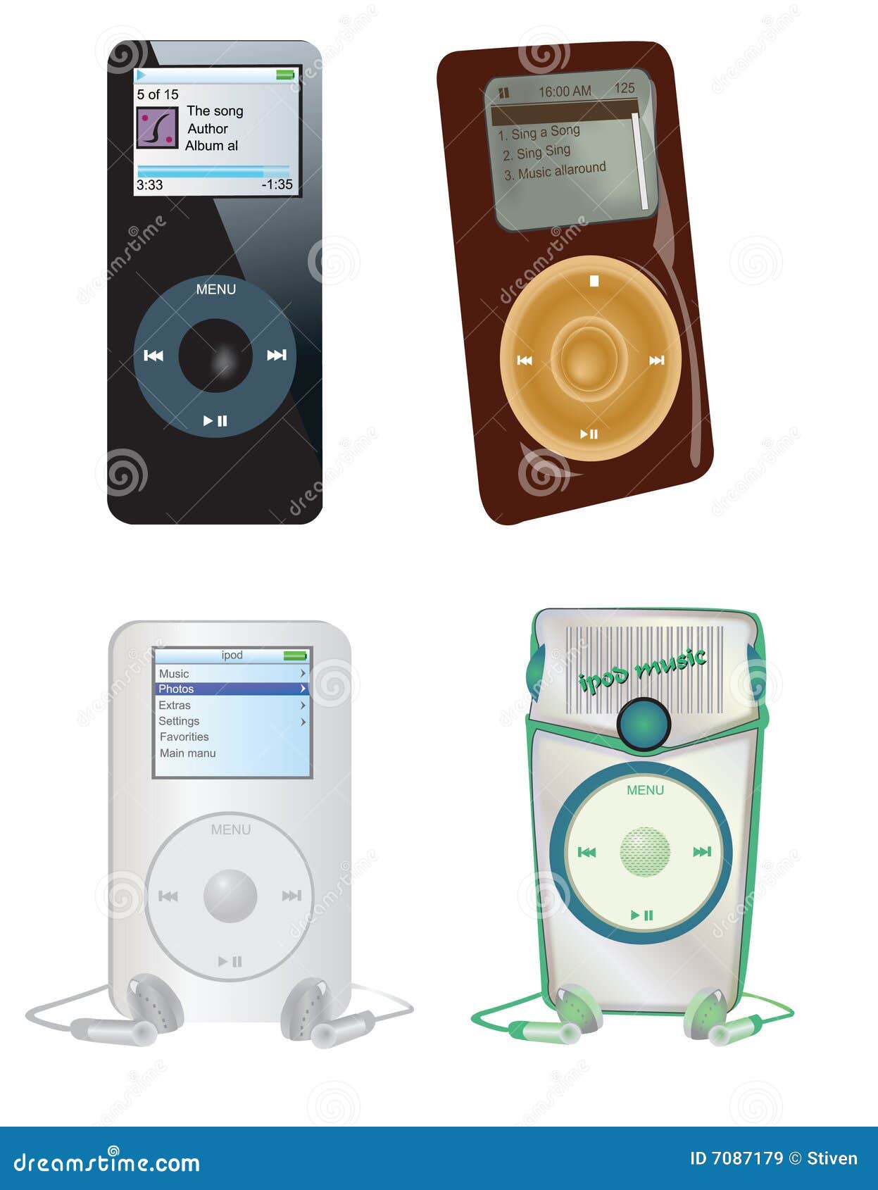 MP3 Player Collection Cartoon Vector | CartoonDealer.com #7087179