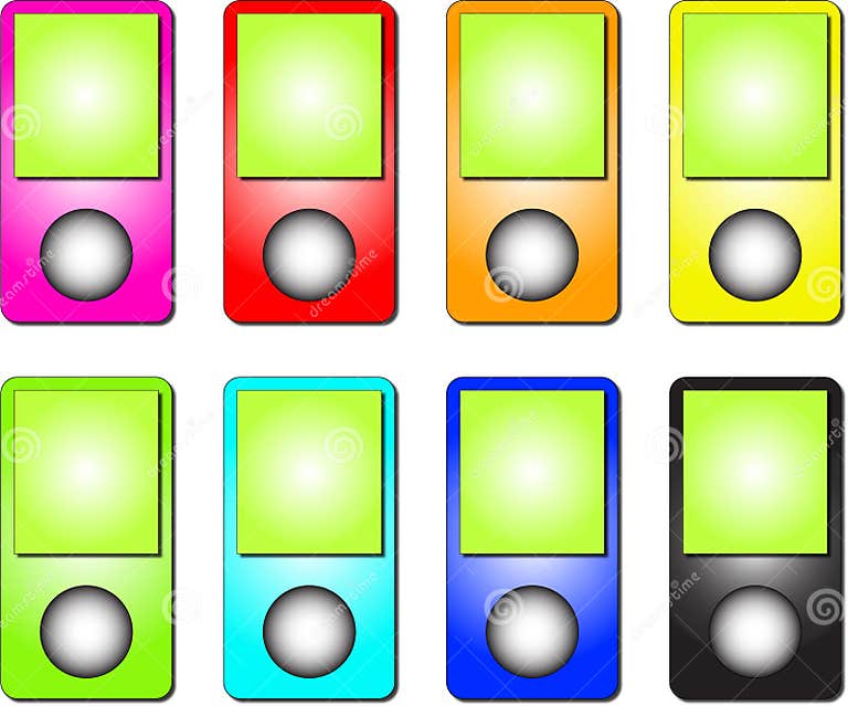 Mp3 Player Colour Set stock vector. Illustration of icon - 7180599