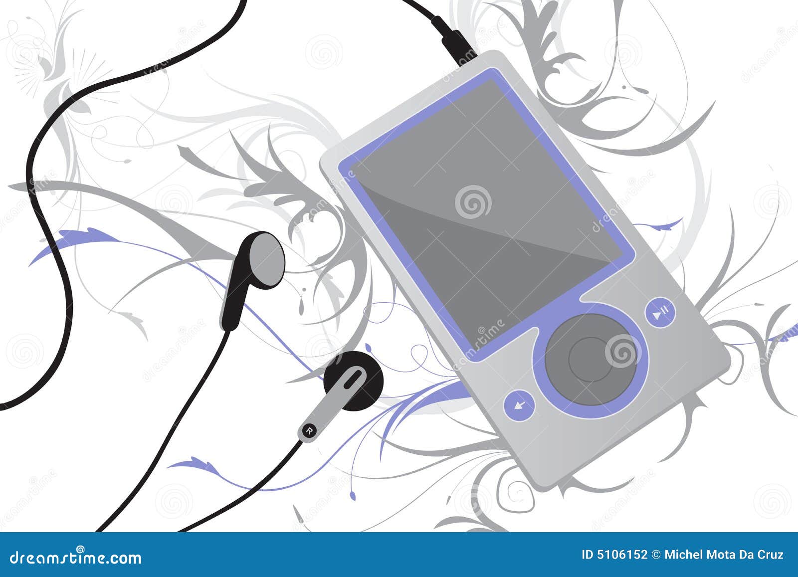 Mp3 player vector stock vector. Illustration of retro - 5106152