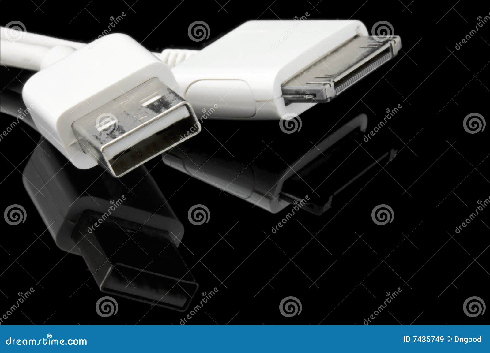 MP3 USB cable closeup stock image. Image of audio, closeup - 7435749