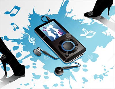 Mp3 vector composition stock vector. Illustration of urban - 4852405