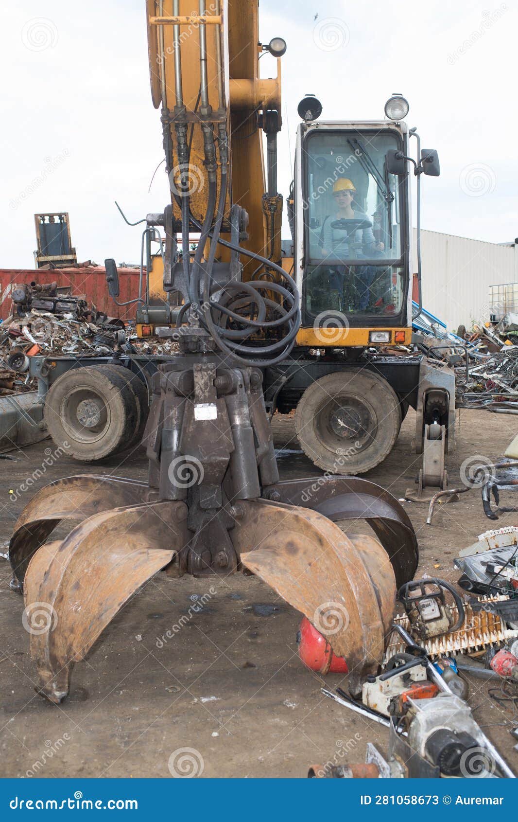 Mpanual Worker Operating Crane in Factory Stock Image - Image of ...