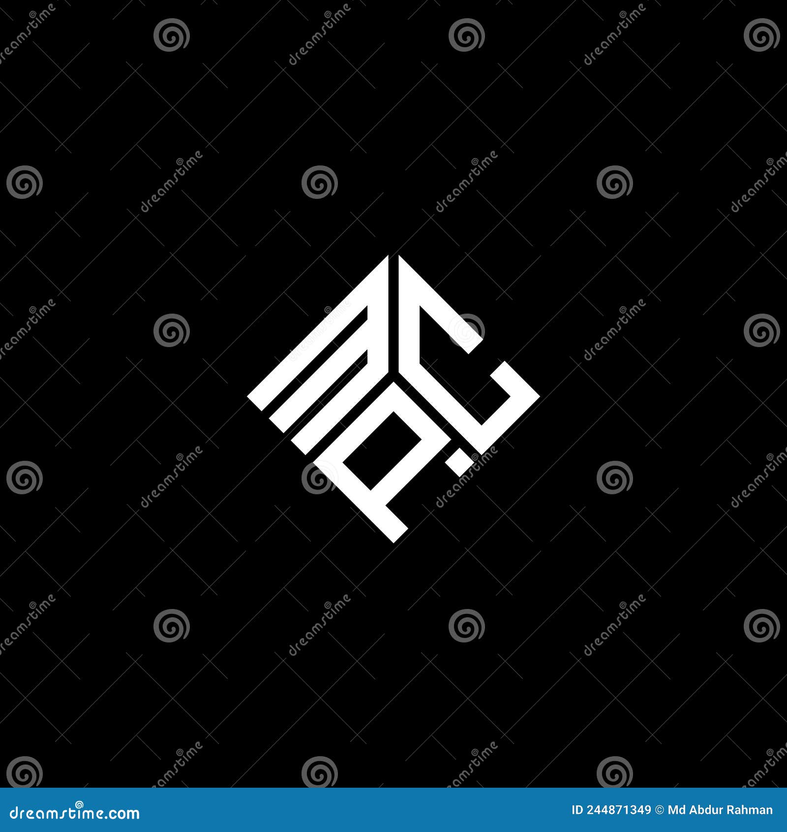 MPC Letter Logo Design on Black Background. MPC Creative Initials ...