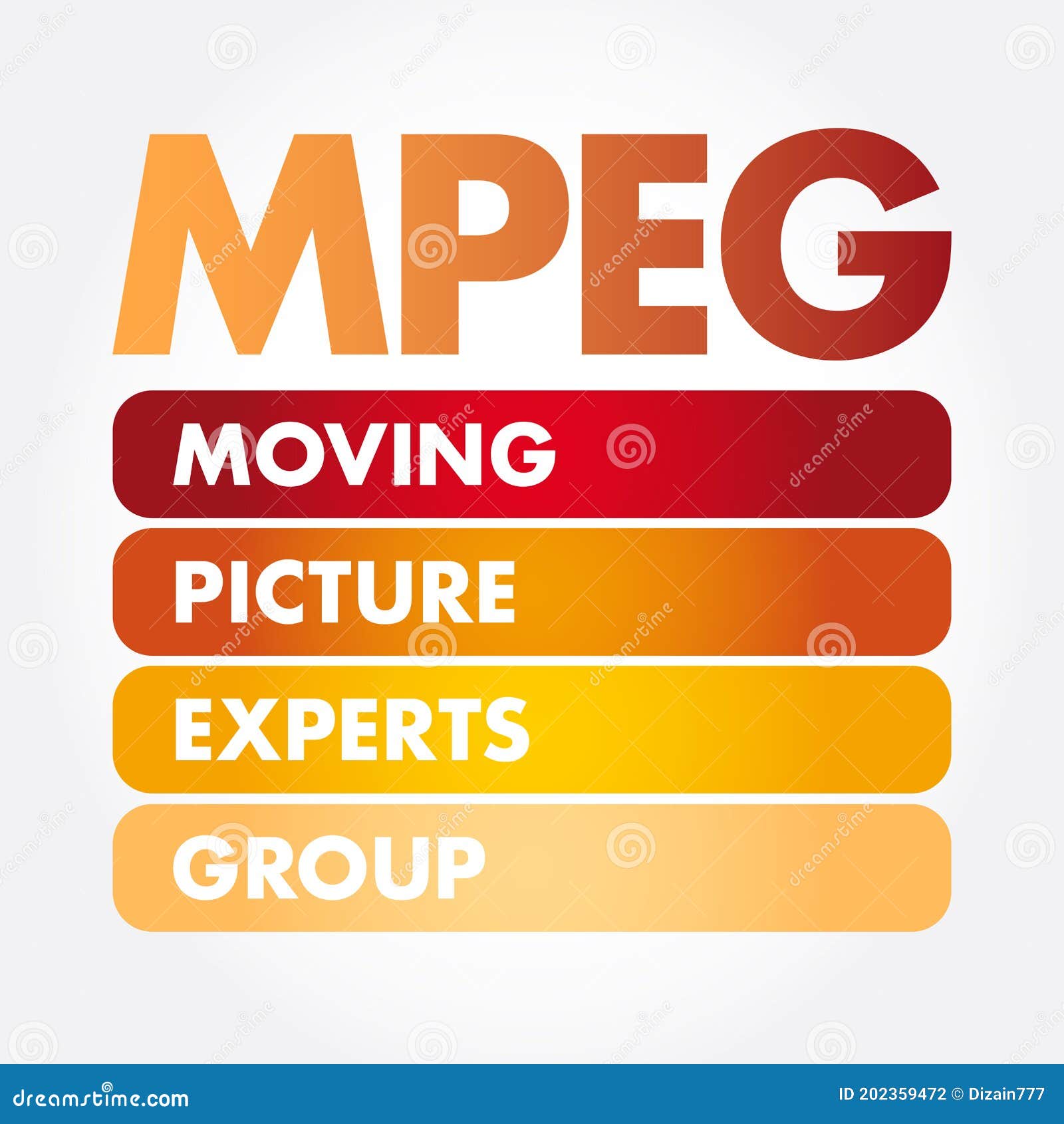 MPEG - Moving Picture Experts Group Acronym Stock Illustration ...