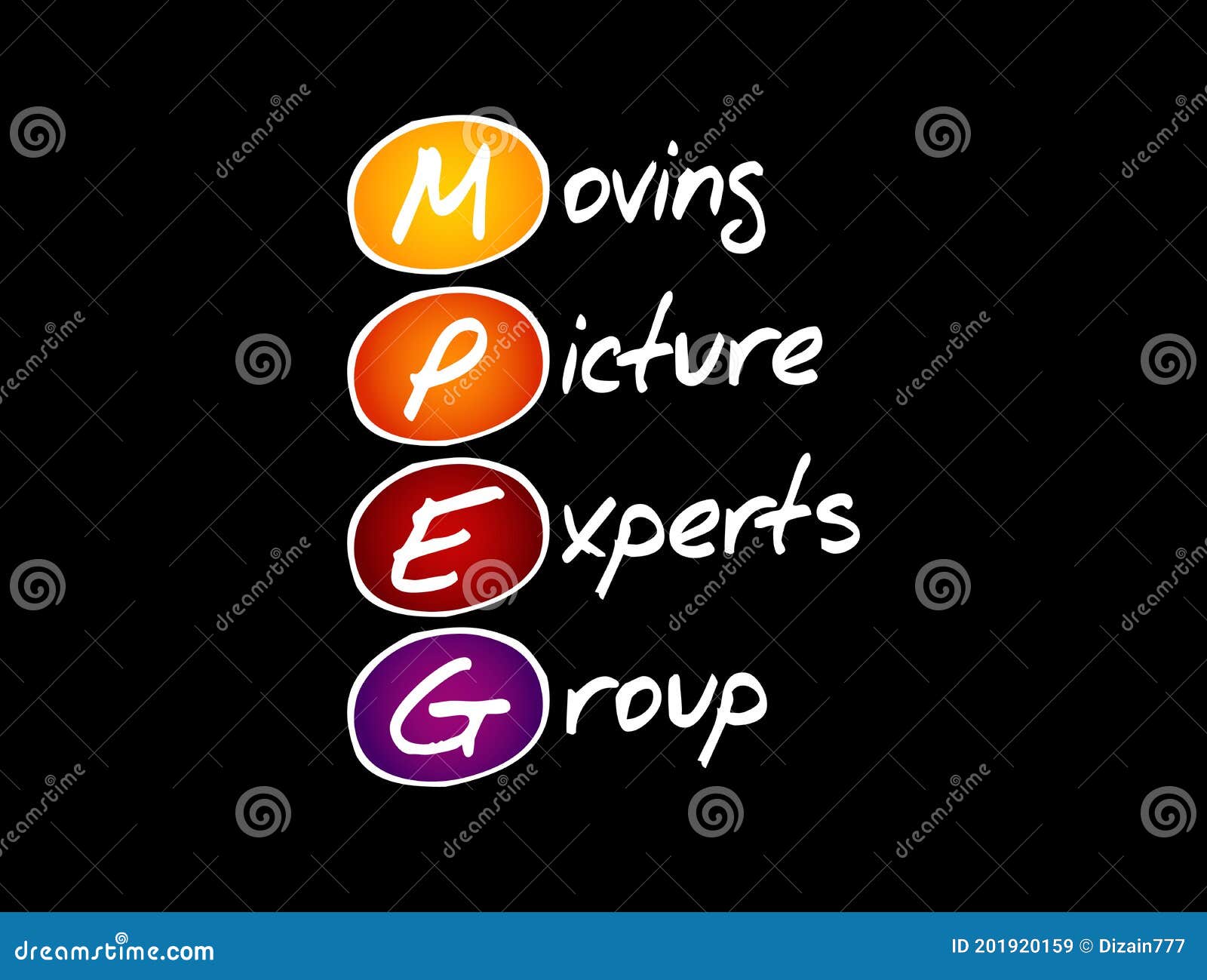 MPEG - Moving Picture Experts Group Acronym Stock Illustration ...