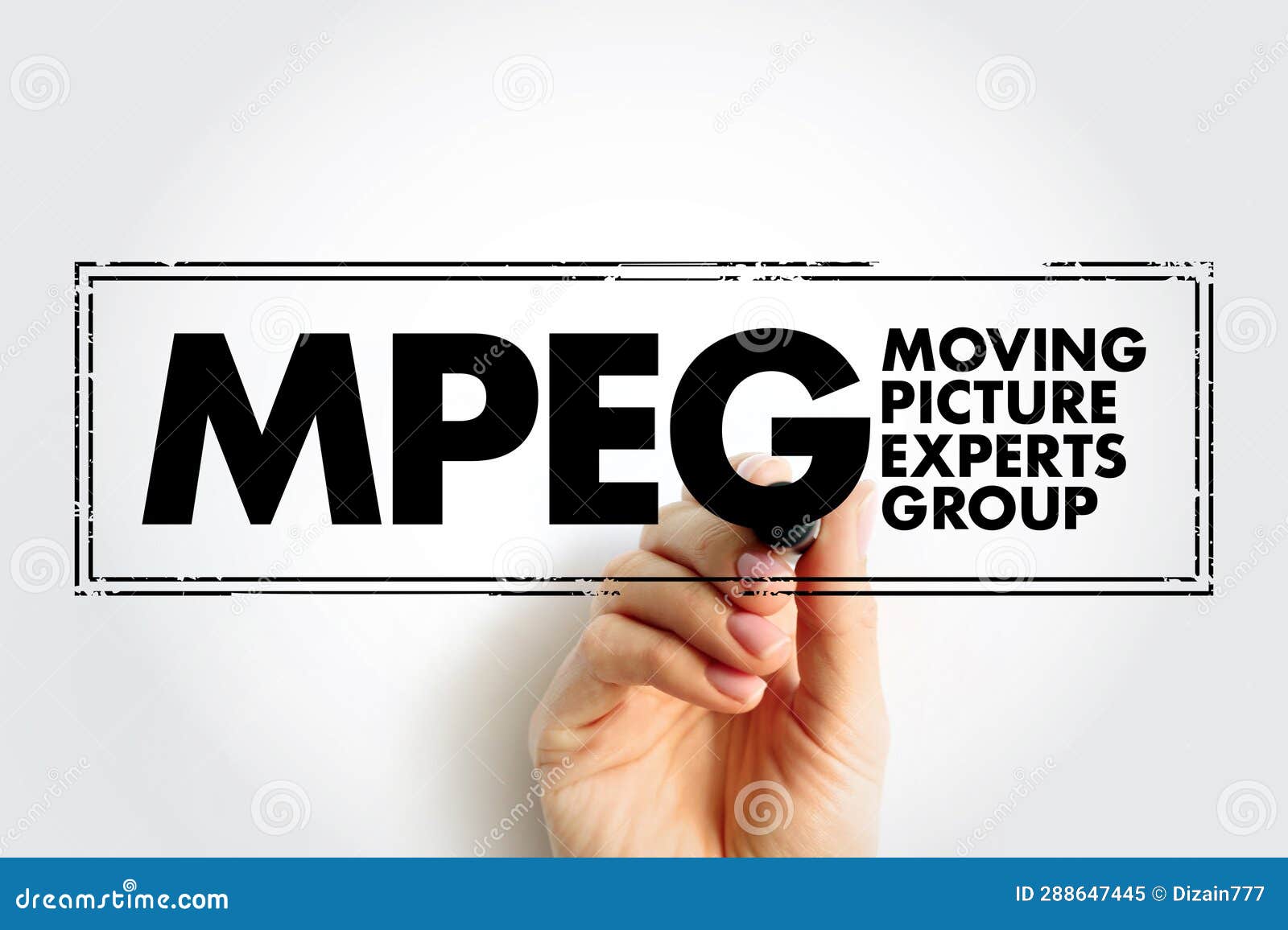 MPEG - Moving Picture Experts Group Acronym Text Stamp, Technology ...