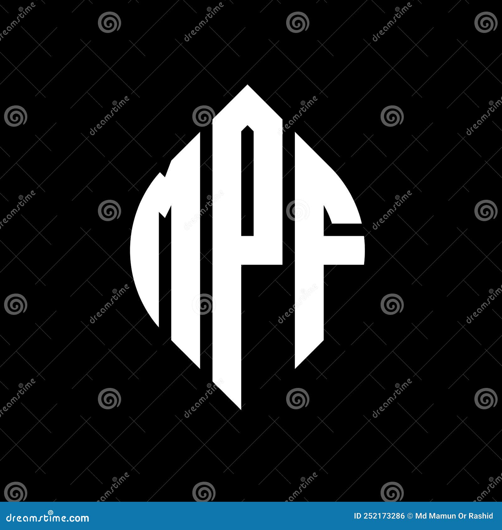 MPF Circle Letter Logo Design with Circle and Ellipse Shape. MPF ...