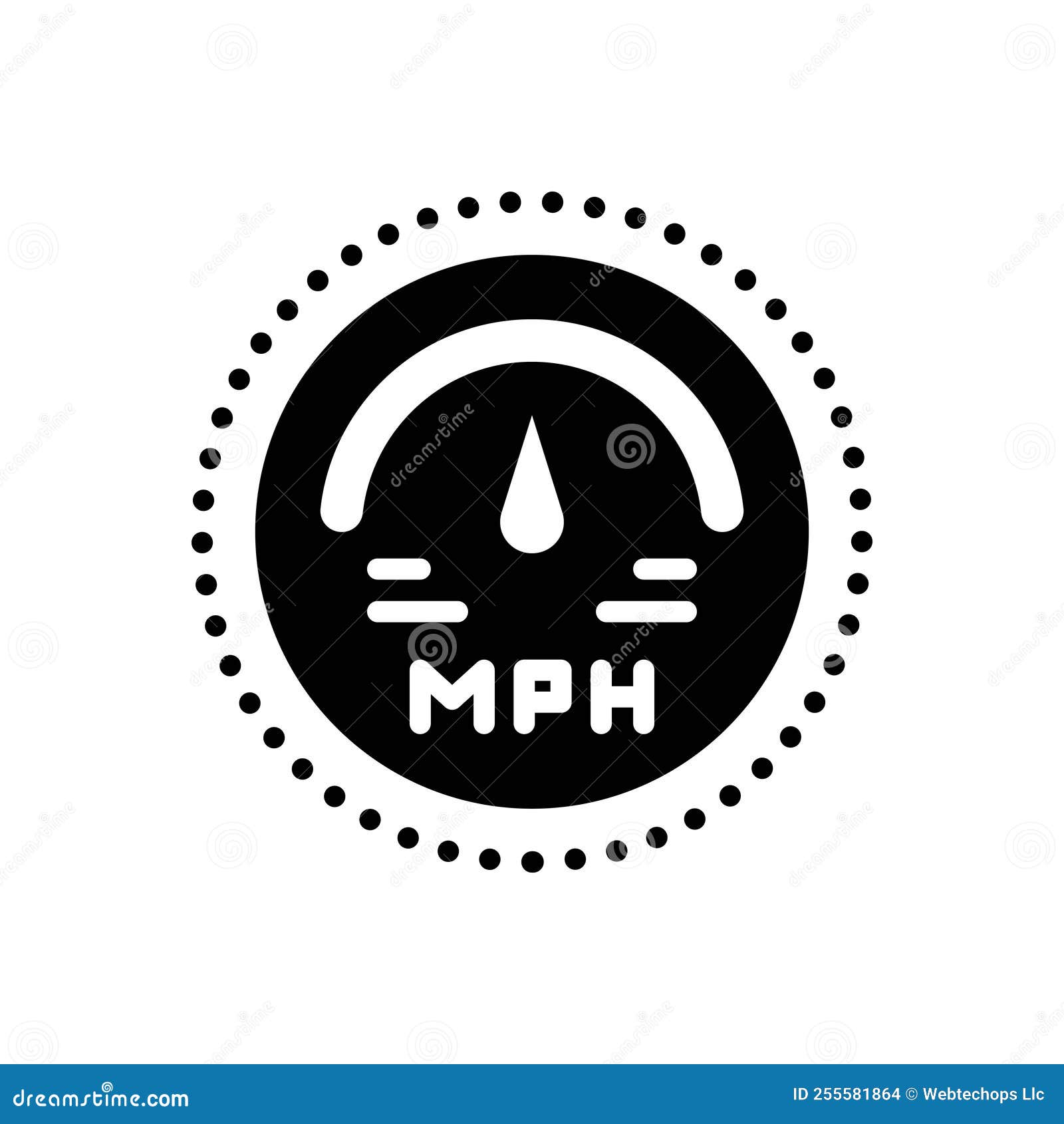 Black Solid Icon for Mph, Odometer and Panel Stock Vector ...