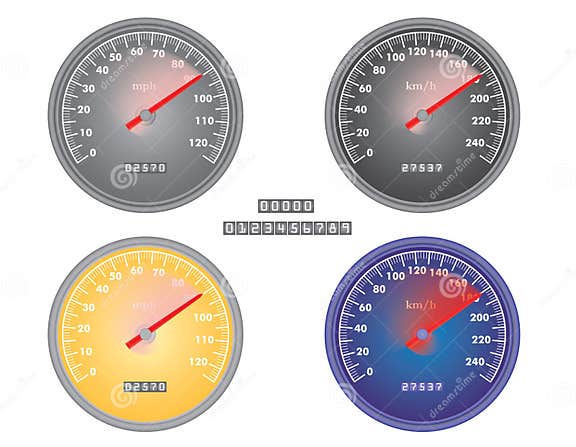 Mph and kph speedometers stock vector. Illustration of fast - 23314545