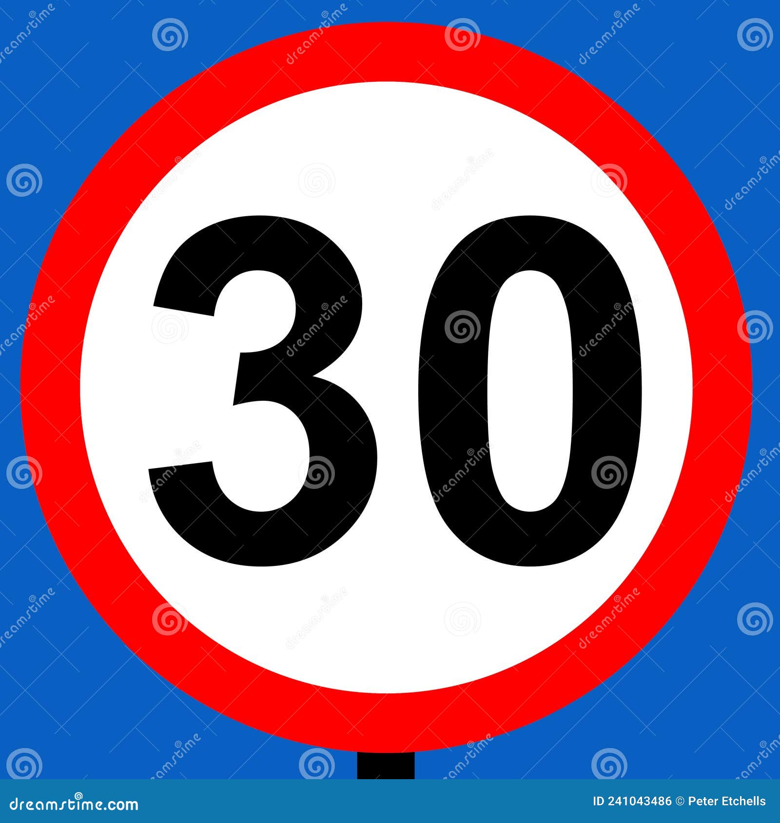 30mhp speed limit sign stock illustration. Illustration of hazard ...