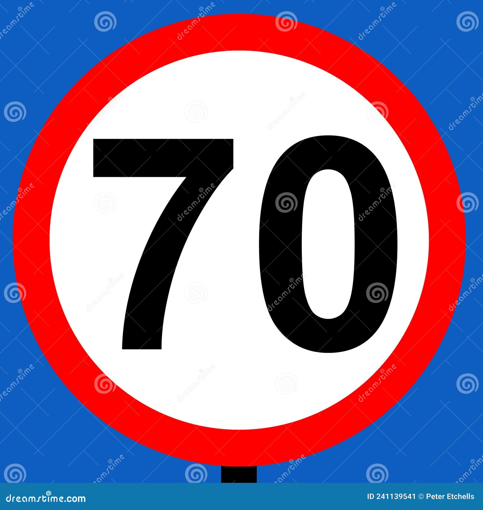 70 mph speed limit sign stock vector. Illustration of graphic - 241139541