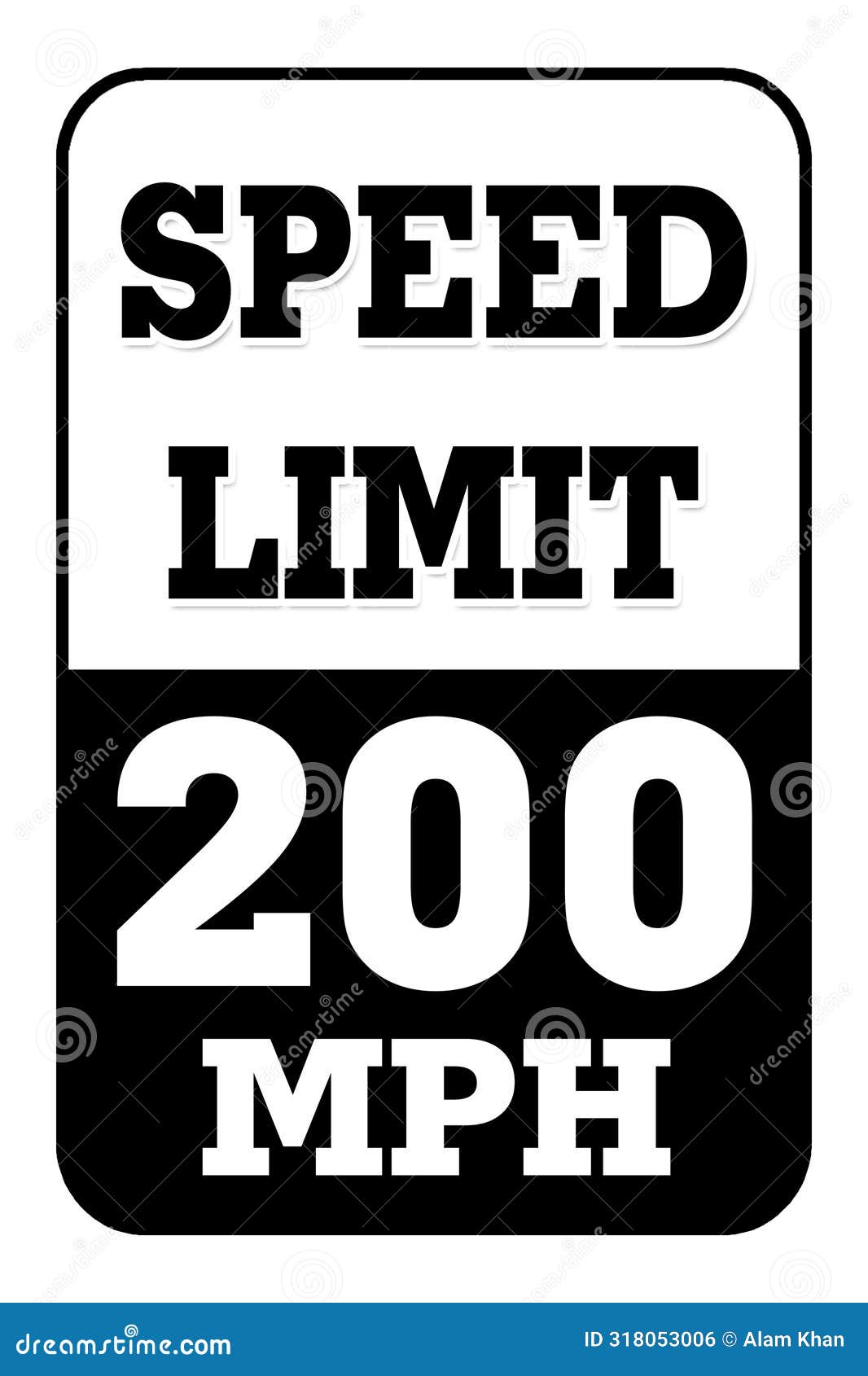 200 MPH Maximum Speed Sign Speed Limit Sign Illustration Vector ...