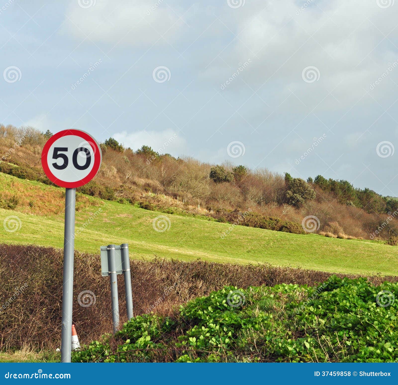 50 mph sign in countryside stock photo. Image of indicator - 37459858