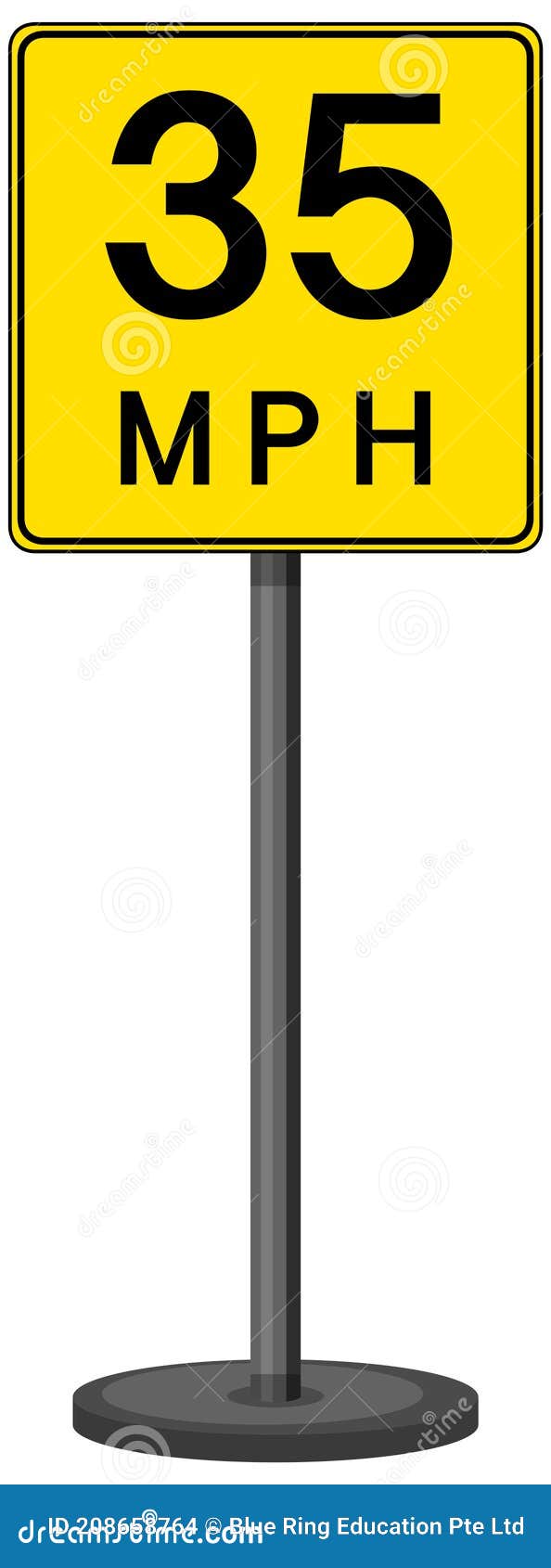 35 MPH Sign Isolated on White Background Stock Vector - Illustration of ...