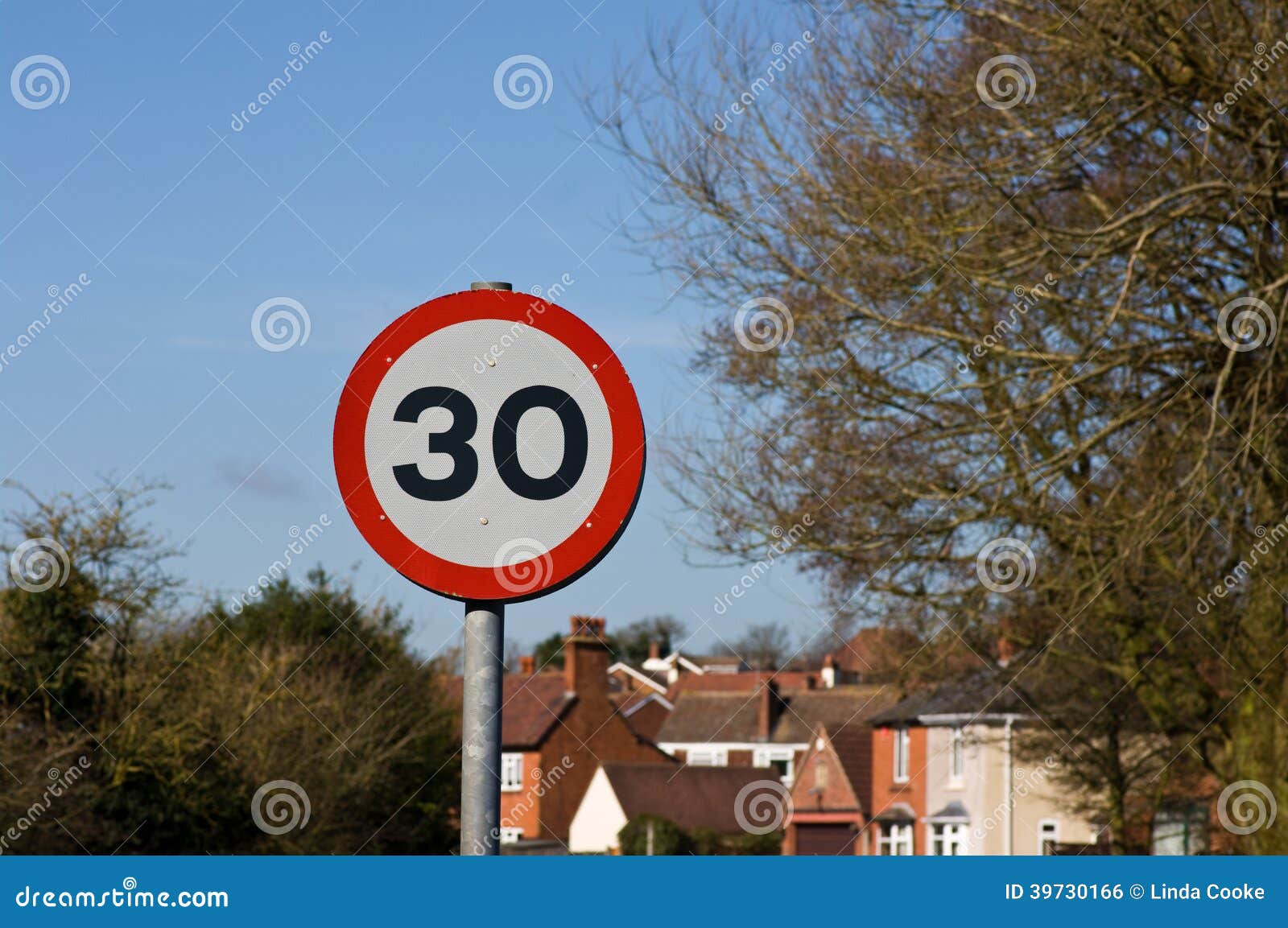 30mph Speed Sign and Housing Stock Photo - Image of thirty, limit: 39730166