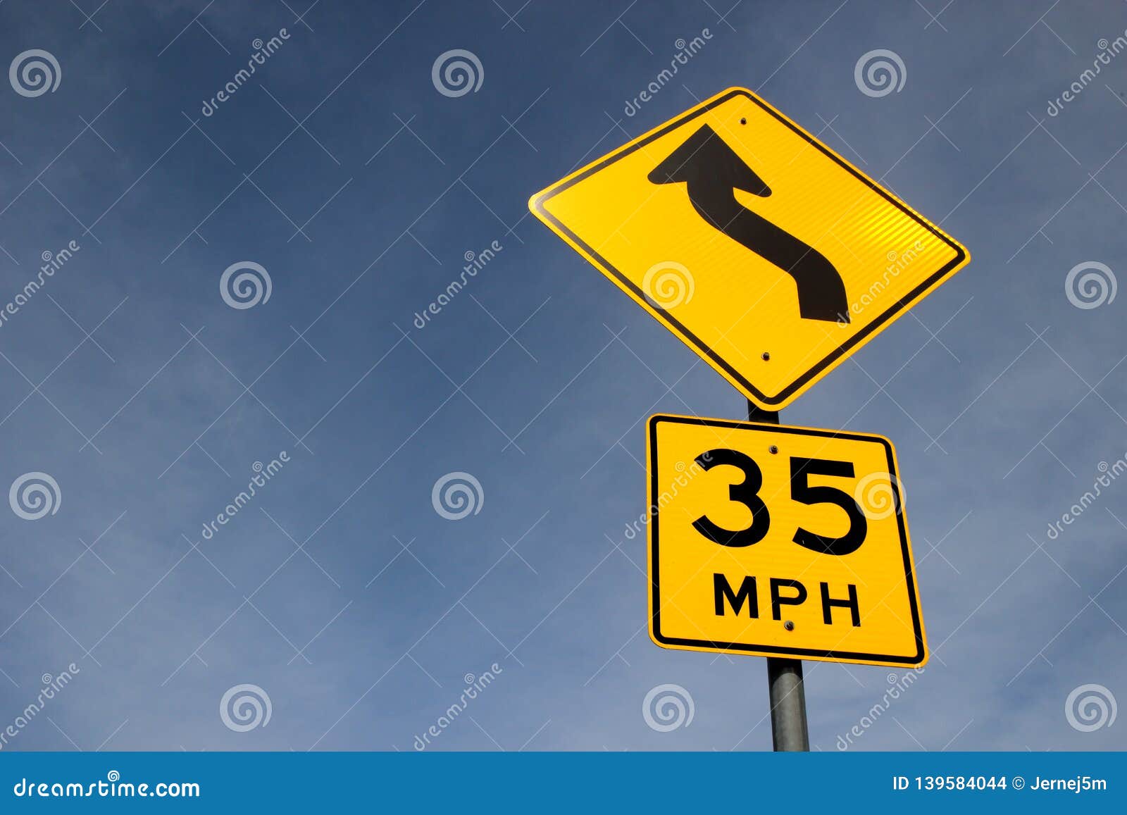 35 mph yellow traffic sign stock photo. Image of concept - 139584044