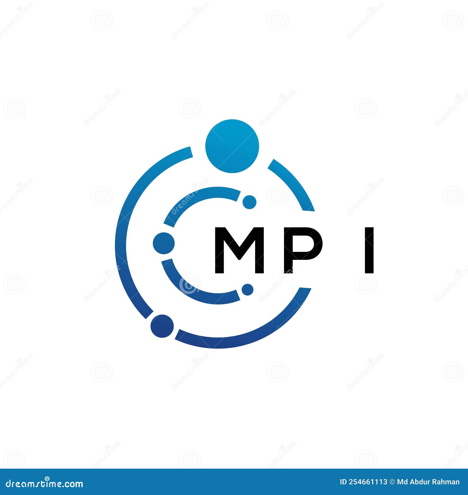 MPI Letter Technology Logo Design on White Background. MPI Creative ...