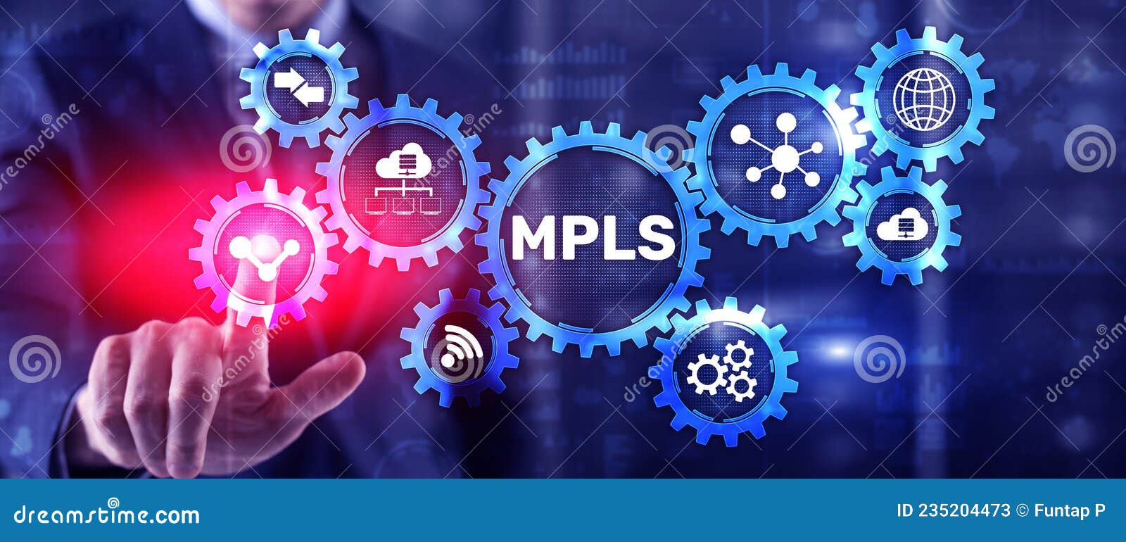 MPLS. Multiprotocol Label Switching on Virtual Screen Stock Image ...