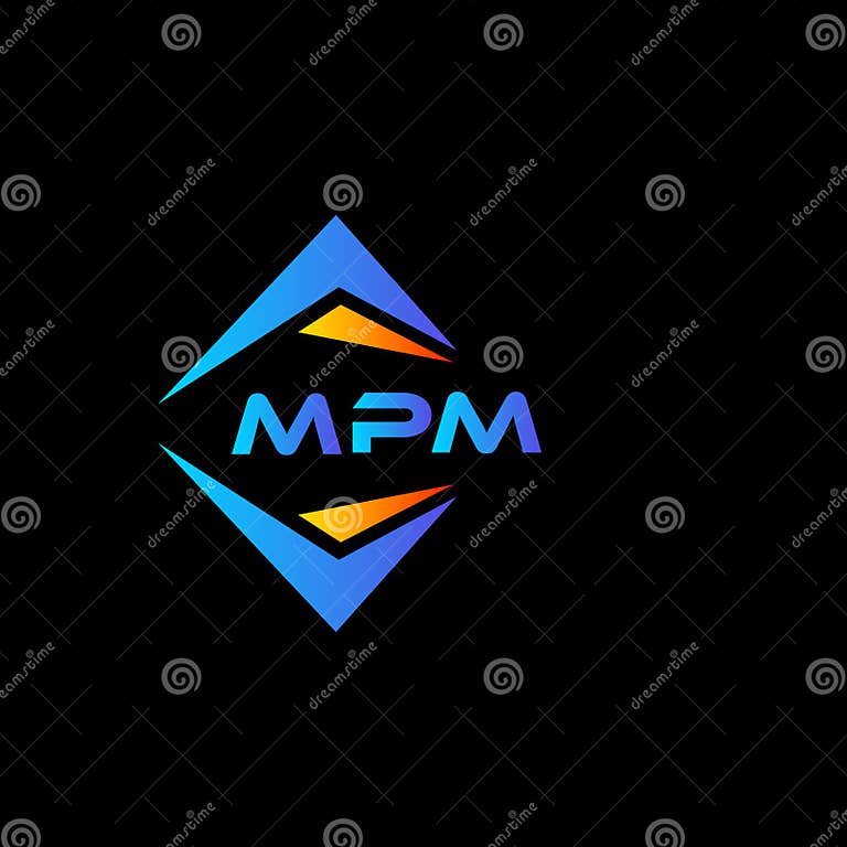 MPM Abstract Technology Logo Design on Black Background. MPM Creative ...