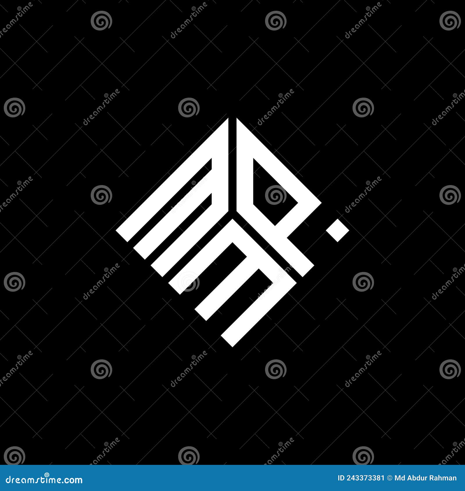 MPM Letter Logo Design on Black Background. MPM Creative Initials ...