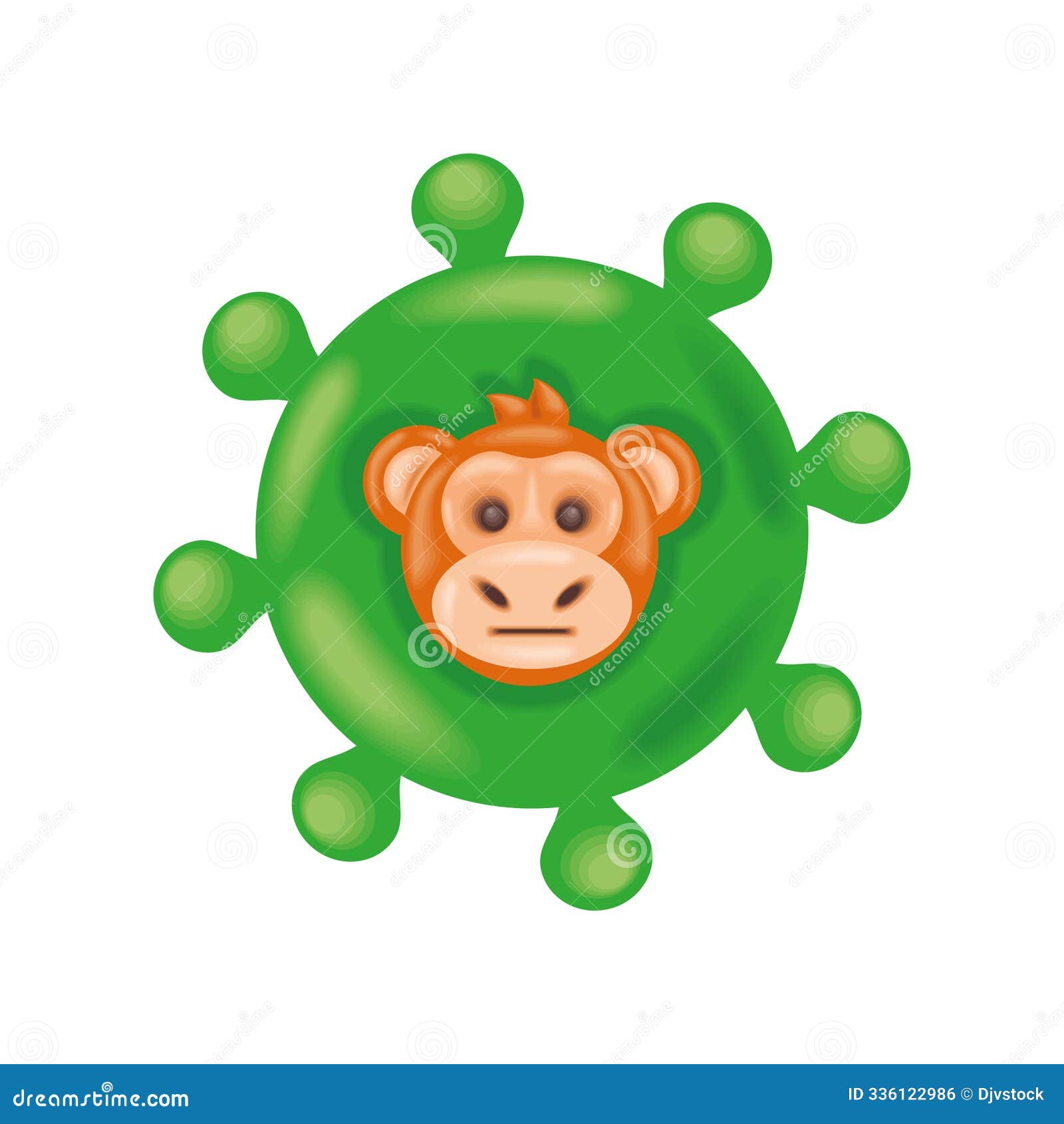 Infection Disease Bacteria With Evil Face. Cartoon Microbe Vector ...